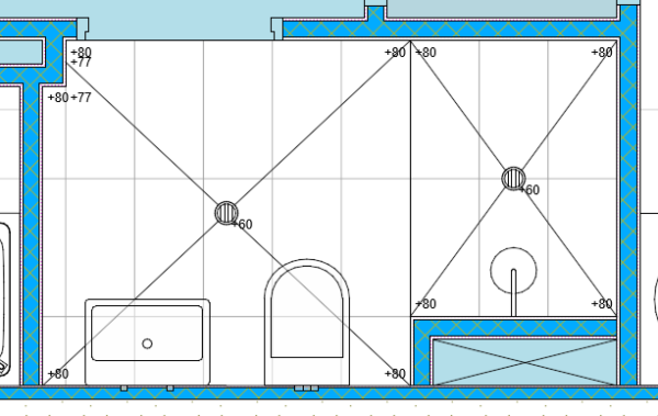 How to show concrete structural falls under wet areas for concrete ...